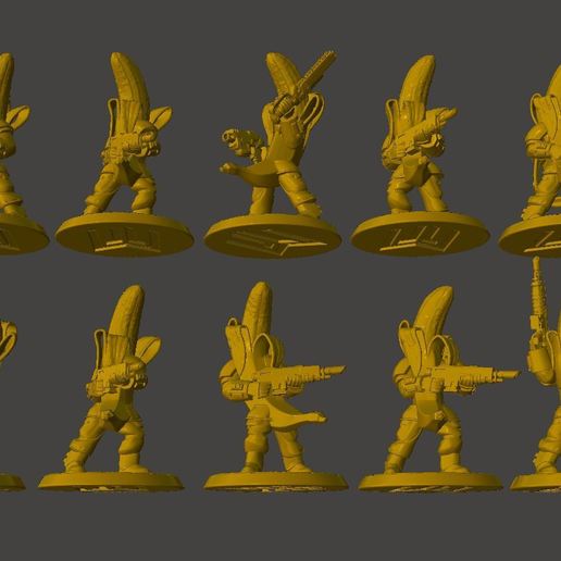 Download free STL 28mm Banana Space Guard with Heavy Weapon ・ Cults
