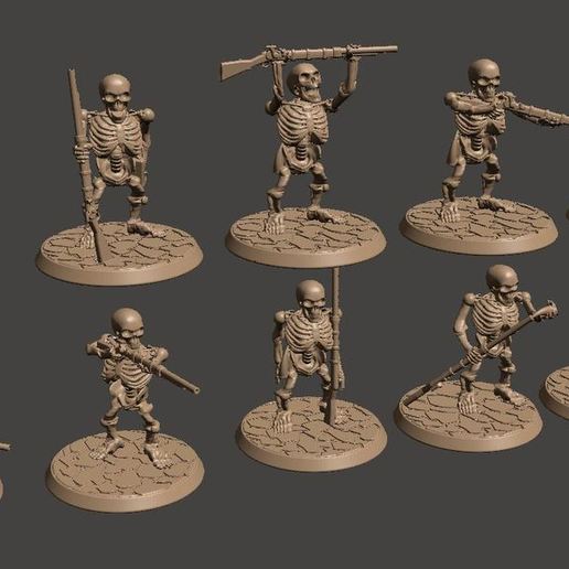 Download free STL file 28mm Undead Skeleton Dwarf Warrior - Armed with ...