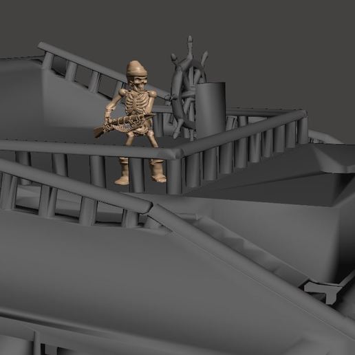 Download free STL file 28mm Pirate Skeleton Warrior with Harpoon Gun ...