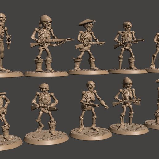 Download free 3D printer designs 28mm Undead Skeleton Pirate Miniature ...