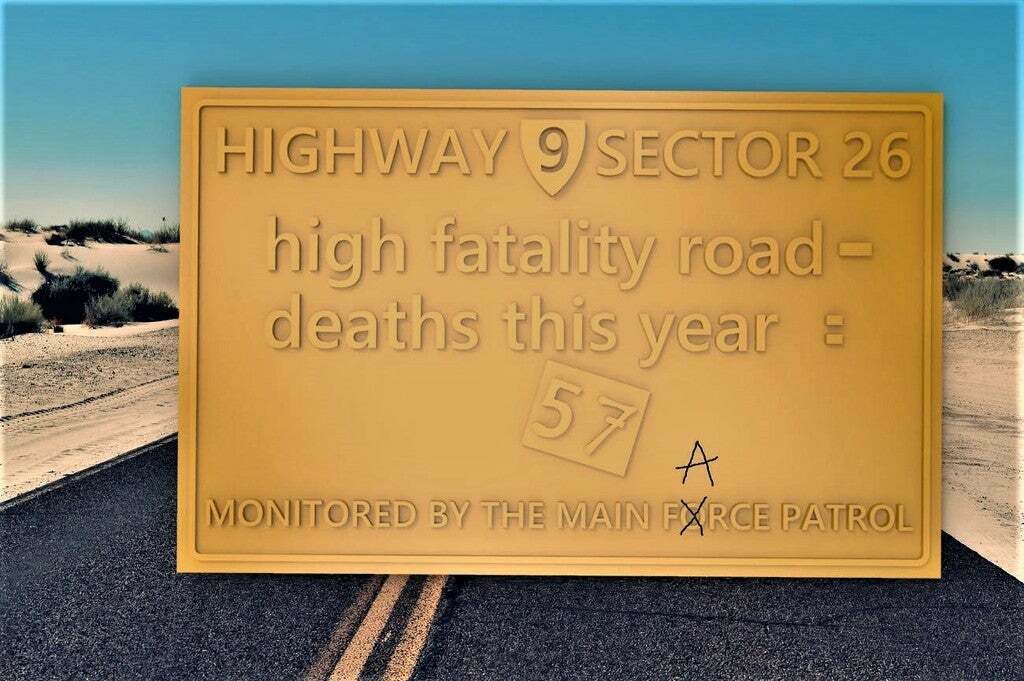 Free STL file Mad Max Highway 9 Main Force Patrol Sign - Gaslands ...