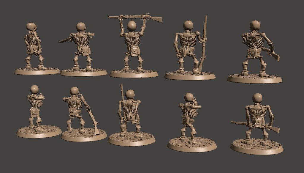 Download free STL file 28mm Undead Skeleton Dwarf Warrior - Armed with ...