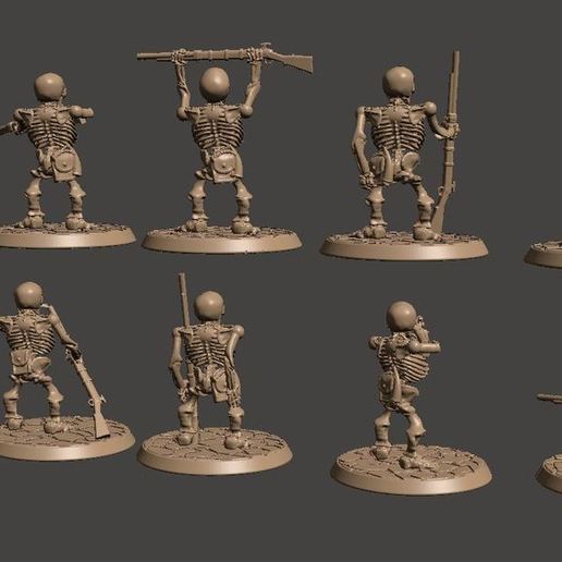 Download free STL file 28mm Undead Skeleton Dwarf Warrior - Armed with ...