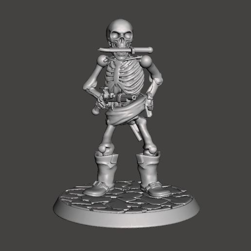 Download free 3D printer designs 28mm Undead Skeleton Pirate Miniature ...