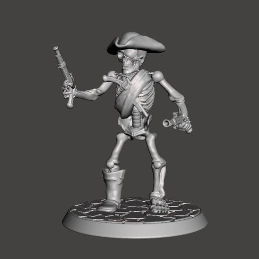 Download free 3D printer designs 28mm Undead Skeleton Pirate Miniature ...