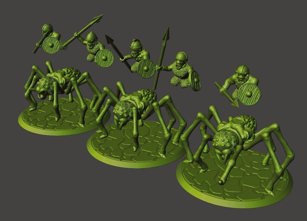 Download free STL file 28mm - Orc / Goblin / Hobgoblin Riding Giant ...