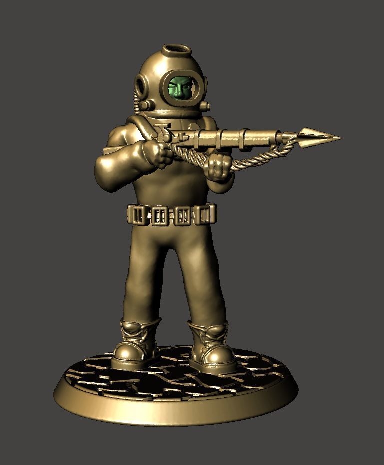 Télécharger fichier STL gratuit Plongeur 28mm Sci Fi Deep Sea Diver ...