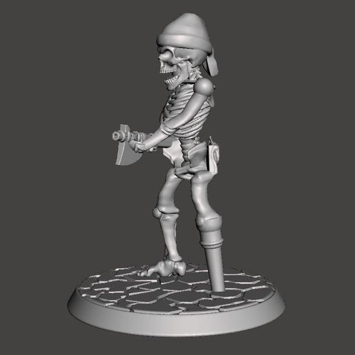 Download free 3D printer designs 28mm Undead Skeleton Pirate Miniature ...