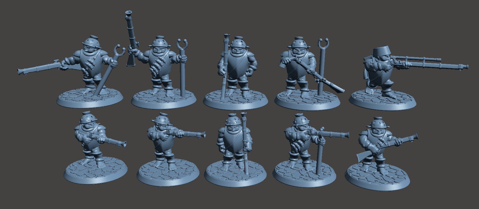 Free STL file 28mm Halflings with Musket Miniatures・Template to ...