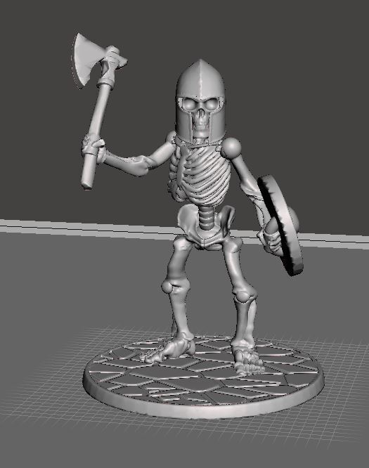 Free STL file 28mm Skeleton Warrior with Axe and Shield・3D printing ...