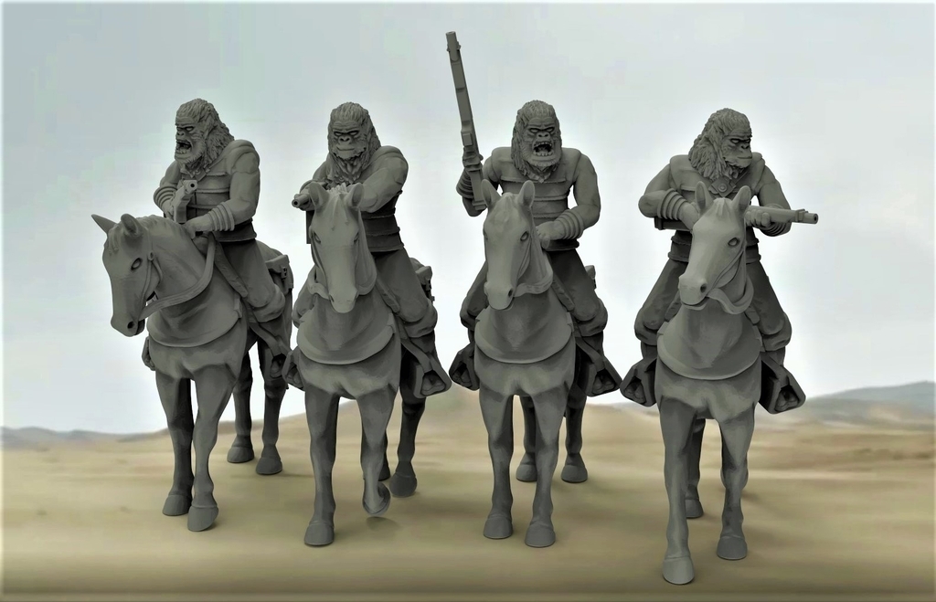 Free 3D file Planet of the Apes Gorilla Soldier Mounted Cavalry・3D ...