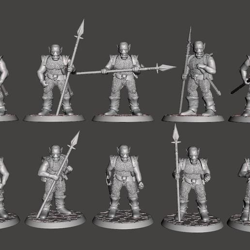 Download free STL file 28mm Miniature Black Town / City Guard - Orc ...