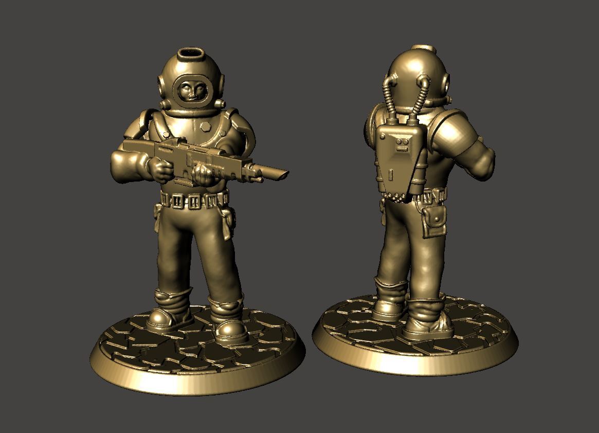 Free STL file 28mm Space Miner Guard Miniature・Object to download and ...