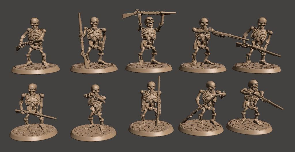 Free STL file 28mm Dwarf Skeleton Warrior with Musket 💀・3D print model ...
