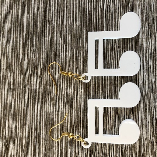 Download free 3D printing files Sixteenth note earrings (two files ...