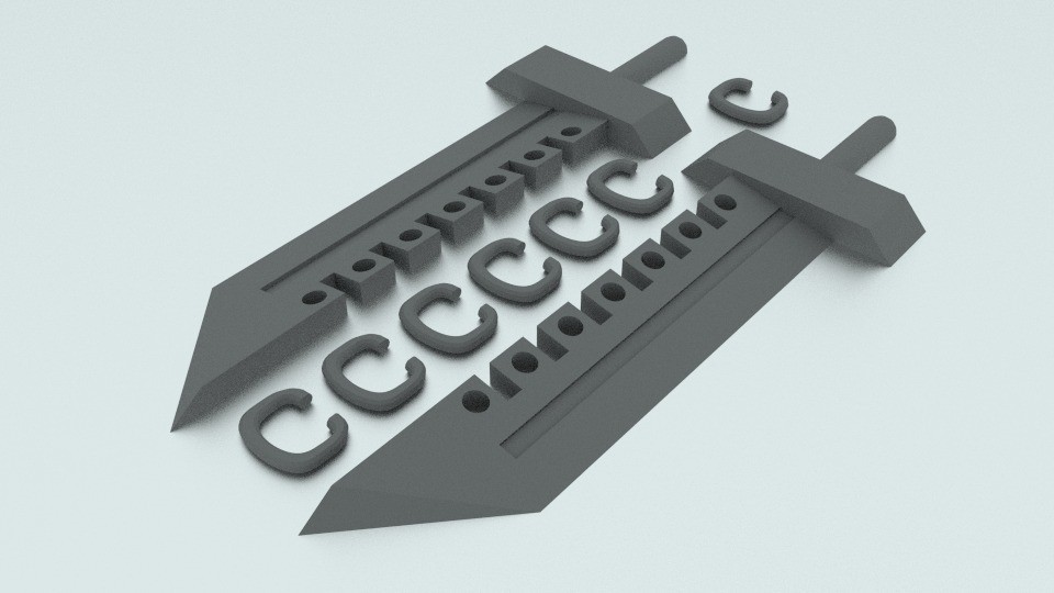 Download free STL file Notched Sword w/ Rings • 3D printable template ...