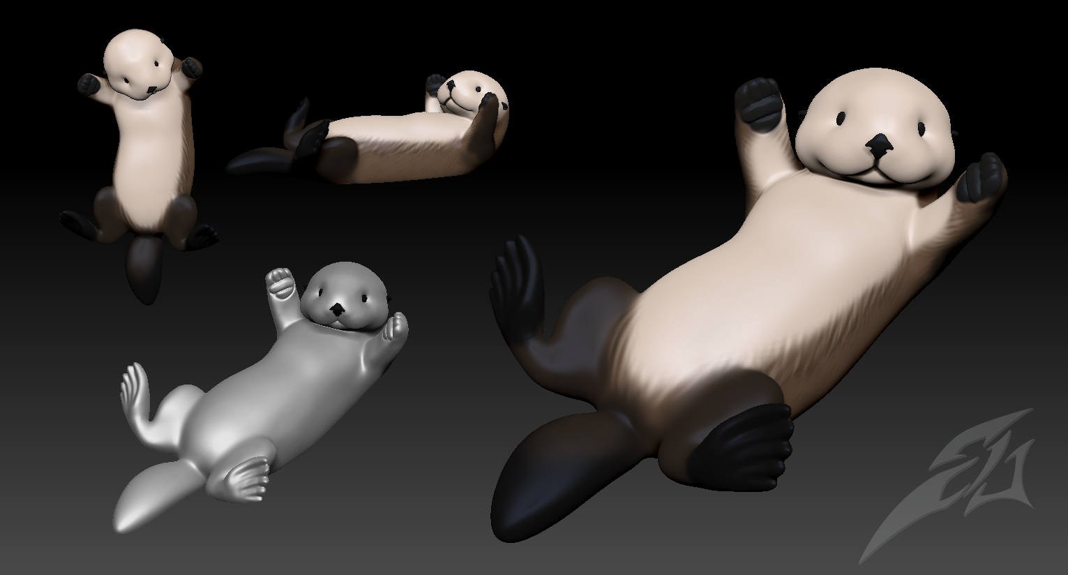 STL file Sea Otter 3D Print Model STL 3D print model・3D printing ...