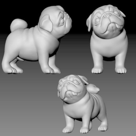 Download STL file Question Pug 3D print model • Design to 3D print ・ Cults
