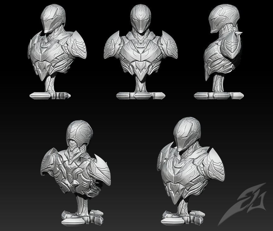 STL file The Dark Armor Bust 3D print model・3D printable design to ...