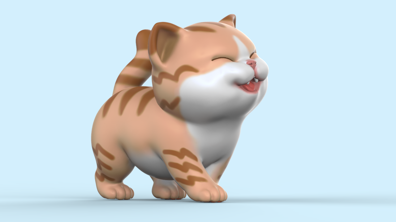 STL file Cute Walking Kitten V2・3D printing model to download・Cults