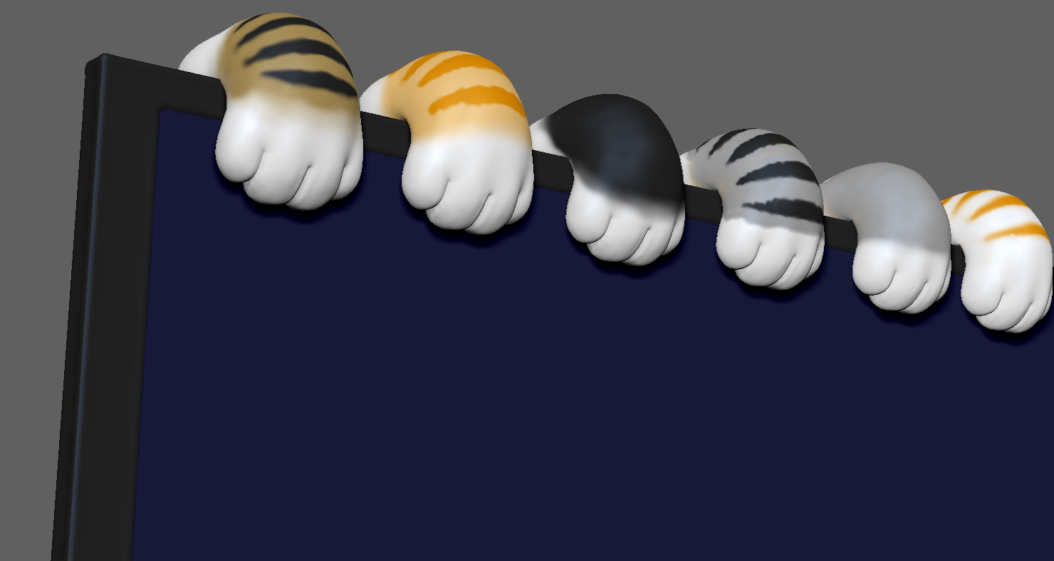 Archivo STL Cute Cat Paw for Monitor Climb・Diseño de impresión en 3D ...