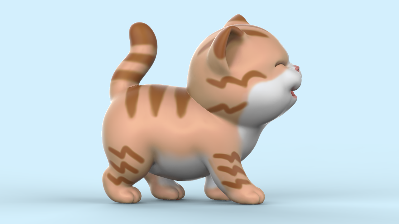 STL file Cute Walking Kitten V2・3D printing model to download・Cults