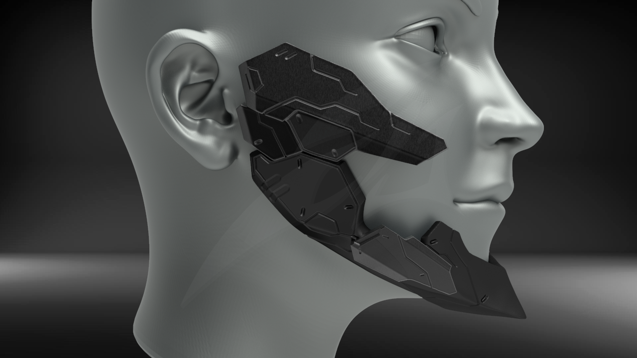 STL file Cyborg Jaw Armor V2・3D printing idea to download・Cults