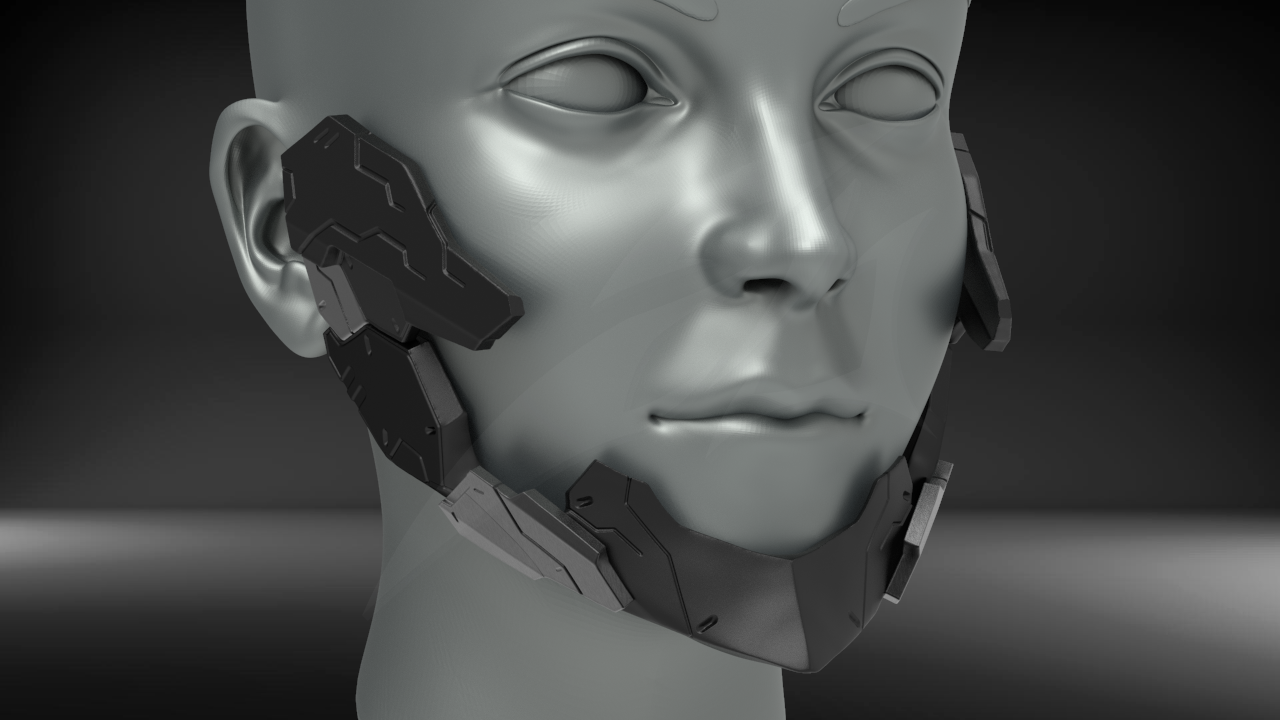 STL file Cyborg Jaw Armor V2・3D printing idea to download・Cults