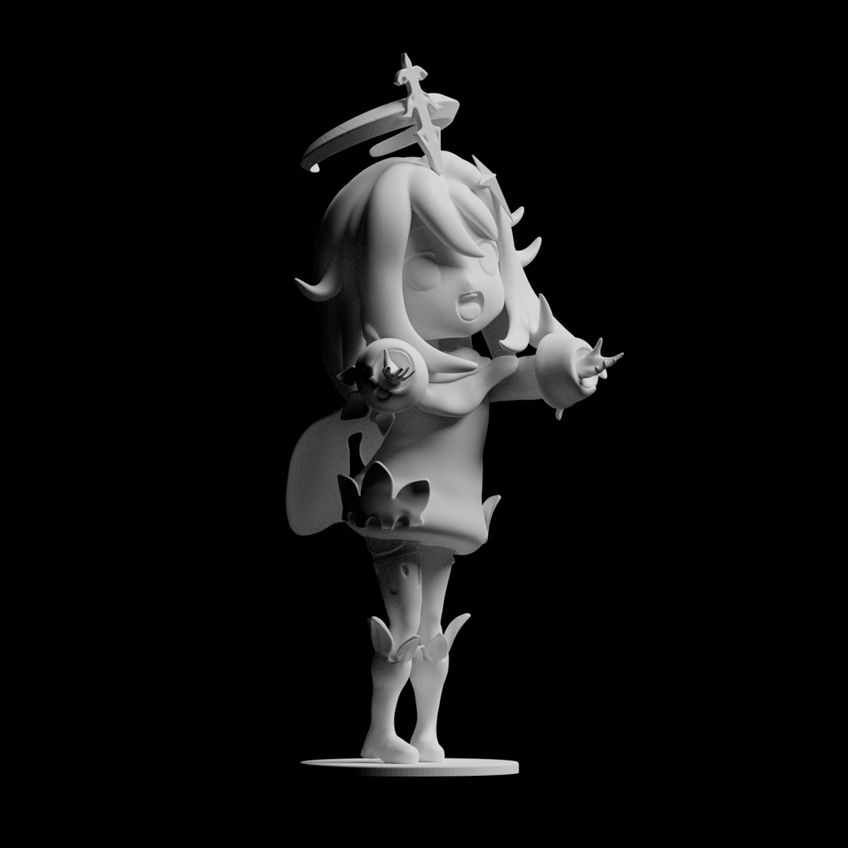 Файл STL Paimon Genshin Impact 👧・Дизайн 3D-печати для загрузки3D・Cults