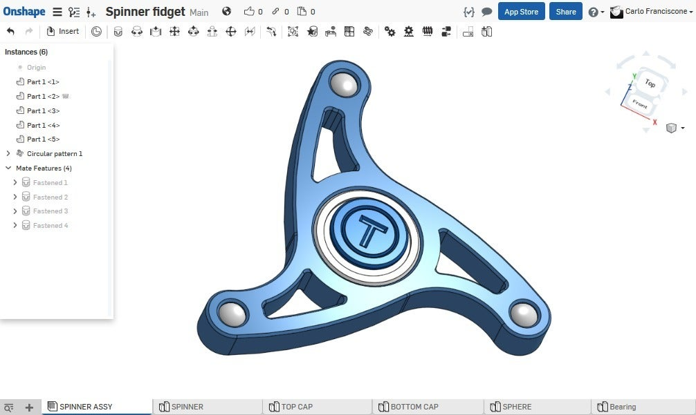 Télécharger fichier STL gratuit TRI-SPINNER fidget • Objet imprimable ...