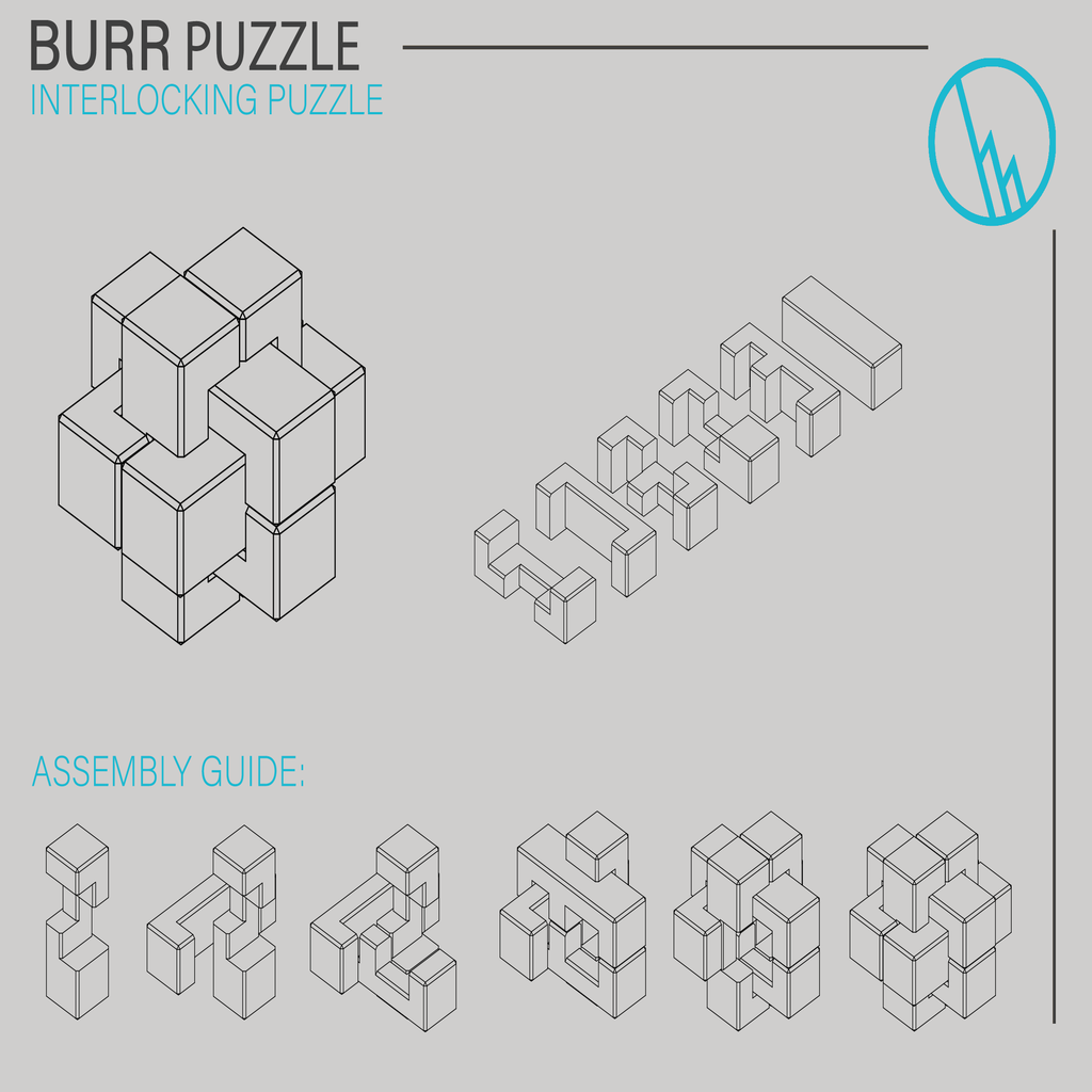 Free STL file SIX-PIECE BURR - INTERLOCKING PUZZLE 🧩・3D printable ...