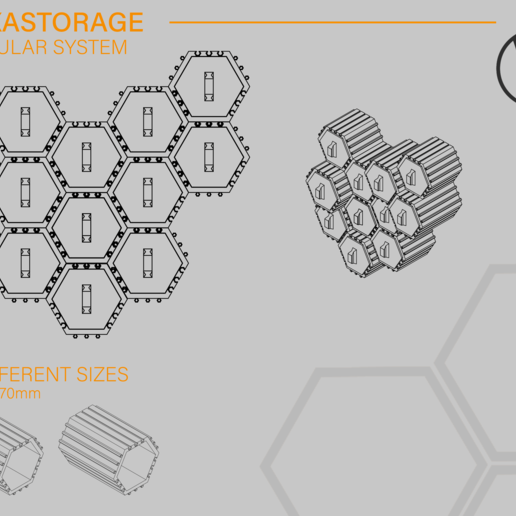 Download 3D model Hexastorage - Modular hexagon storage system ・ Cults
