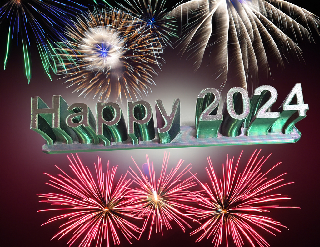 Free 3D file Happy 2024 🎆・Template to download and 3D print・Cults