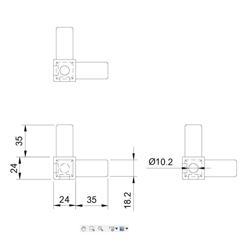 STL file Connector angle 90° 3 branches for square tube box・3D printer ...