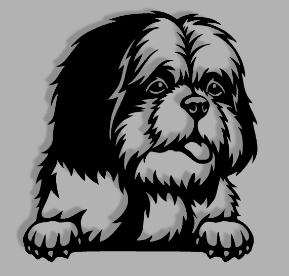 STL file Wall decoration Shih-tzu 2・Template to download and 3D print・Cults