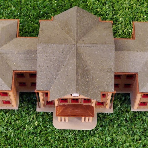 3D printable HO Scale School • made with cr10 4s ・ Cults