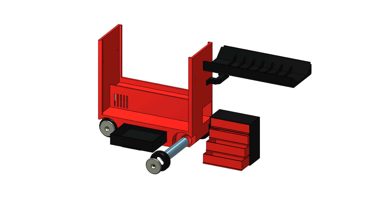 STL file Tire rack pit wagon cart 1/10・3D printing model to download・Cults