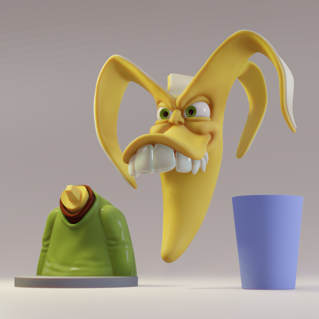 STL file Pencil cup Mr Banana Brain ️・3D printable design to download・Cults