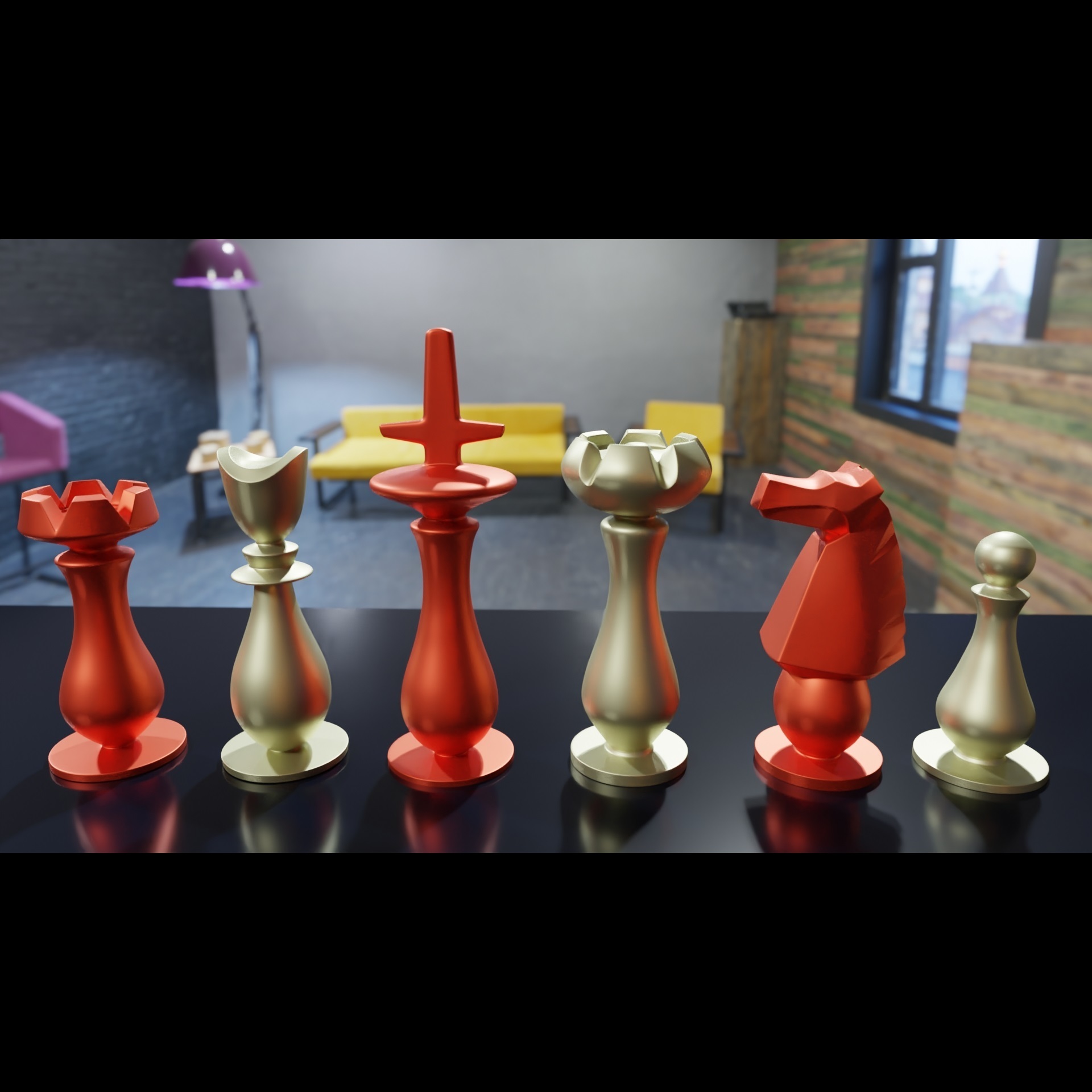 OBJ file 3D printable modern chess set pieces 3MF OBJ・3D printable ...