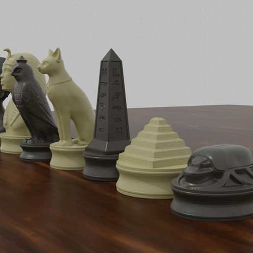 Descargar archivo 3MF Ancient Egypt Chess Pieces 3D Print OBJ 3MF ...