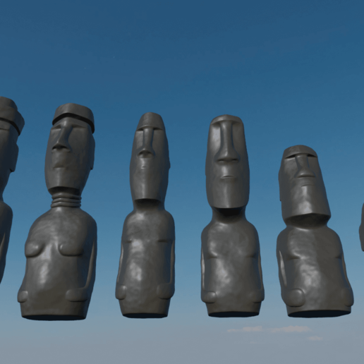 Download 3MF file STL 3D printable Moai Chess Set Pieces model • Design ...