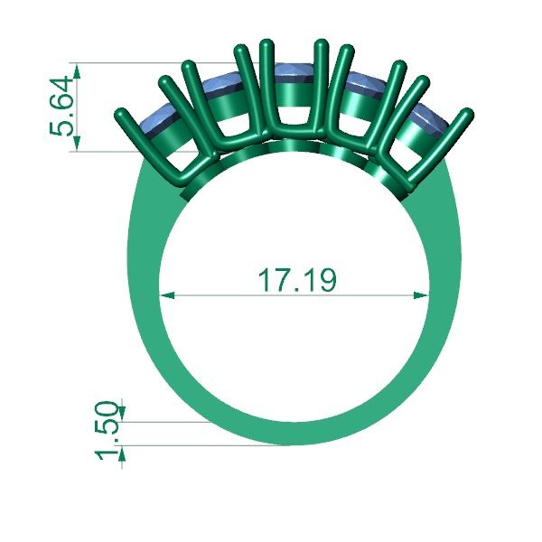 STL file 5 round stone ring 💍・Template to download and 3D print・Cults