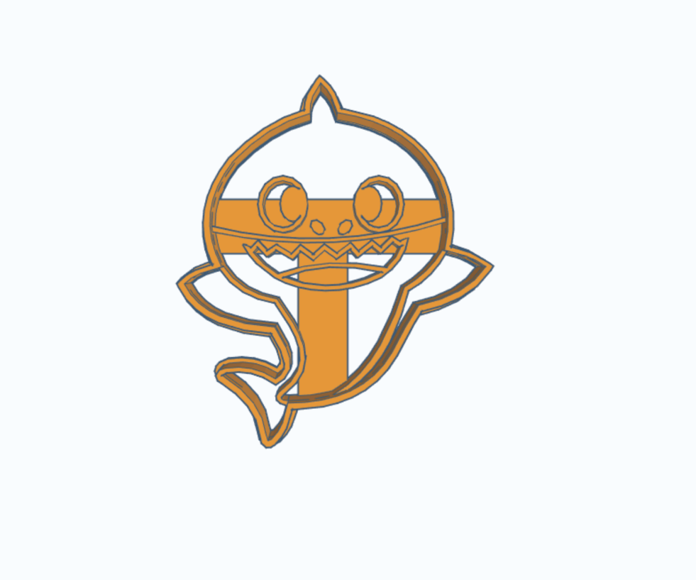 STL file baby shark Cookie cutter Mace cutter・3D printing model to ...