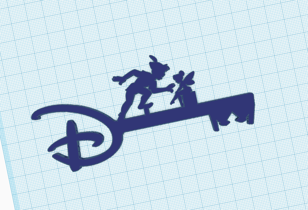 STL file Key Peter Pan Key and Disney Tinkerbell Fairy・3D print object ...