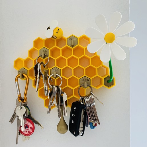 Download STL file Bee Keys holder • 3D printing model ・ Cults
