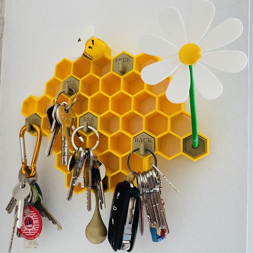 Download STL file Bee Keys holder • 3D printing model ・ Cults