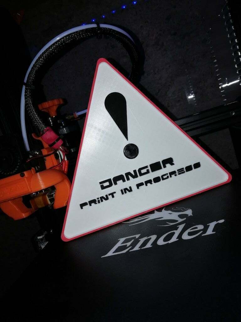 STL file Warning sign, print in progress・3D printer design to download ...
