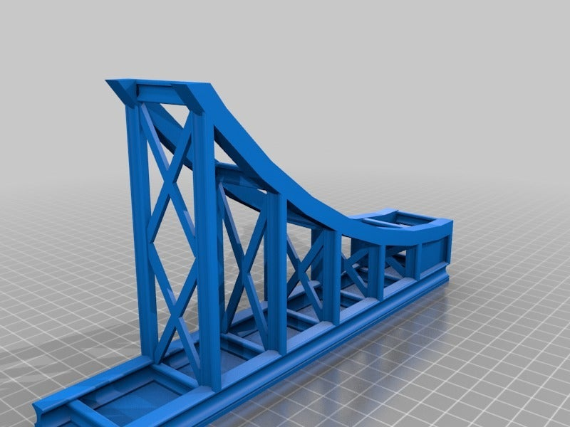Free STL file Model railroad, Truss Arch Bridge HO cut in half・3D ...