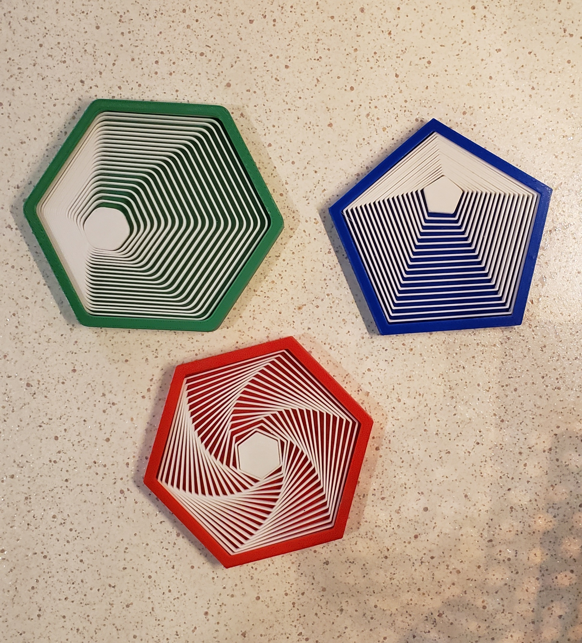 Free STL file Concentric shape coaster 📐・3D printing design to download ...