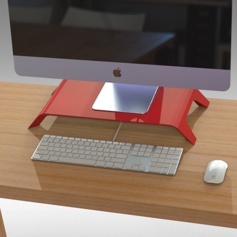 Download STL file Monitor Stand LARGE - NEW SIMPLE 2 PIECE DESIGN • 3D ...